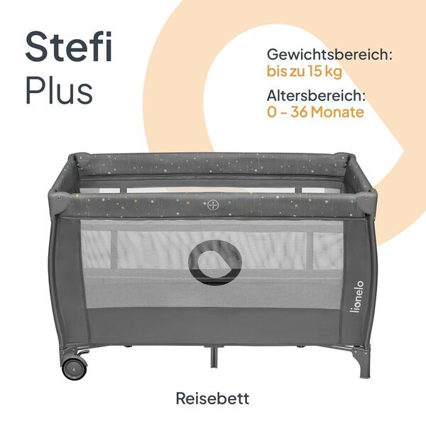 Lionelo Stefi Plus 2-in-1 Reisebett | Nyt 30 päivän palautusoikeus