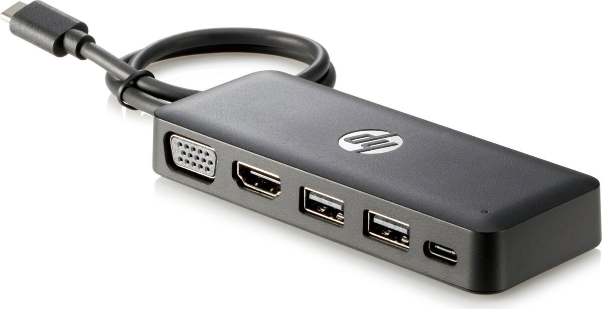 USB-C Travel Hub von HP - Schwarz - Refurbished